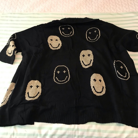 Sweaters | Be Happy Smiley Face Shrug Sweater | Poshmark